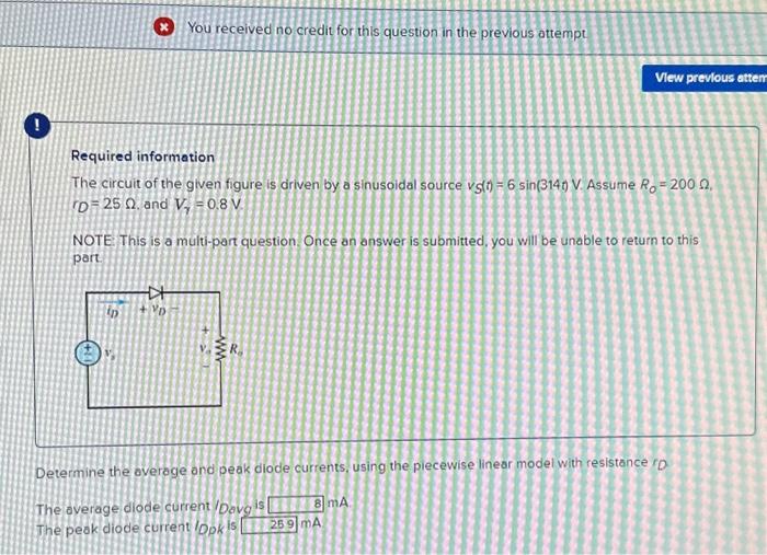 Solved Required information The circuit of the given figure | Chegg.com