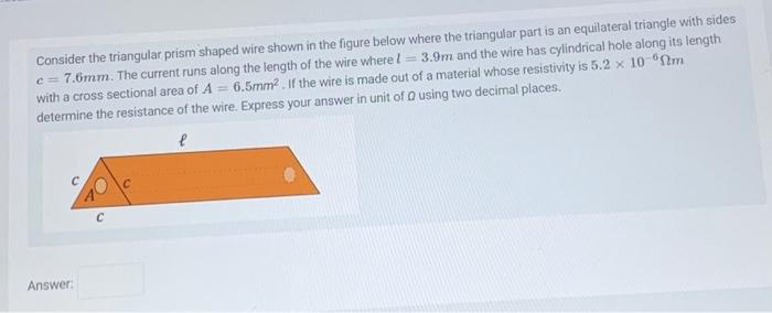 Solved Consider the triangular prism shaped wire shown in | Chegg.com