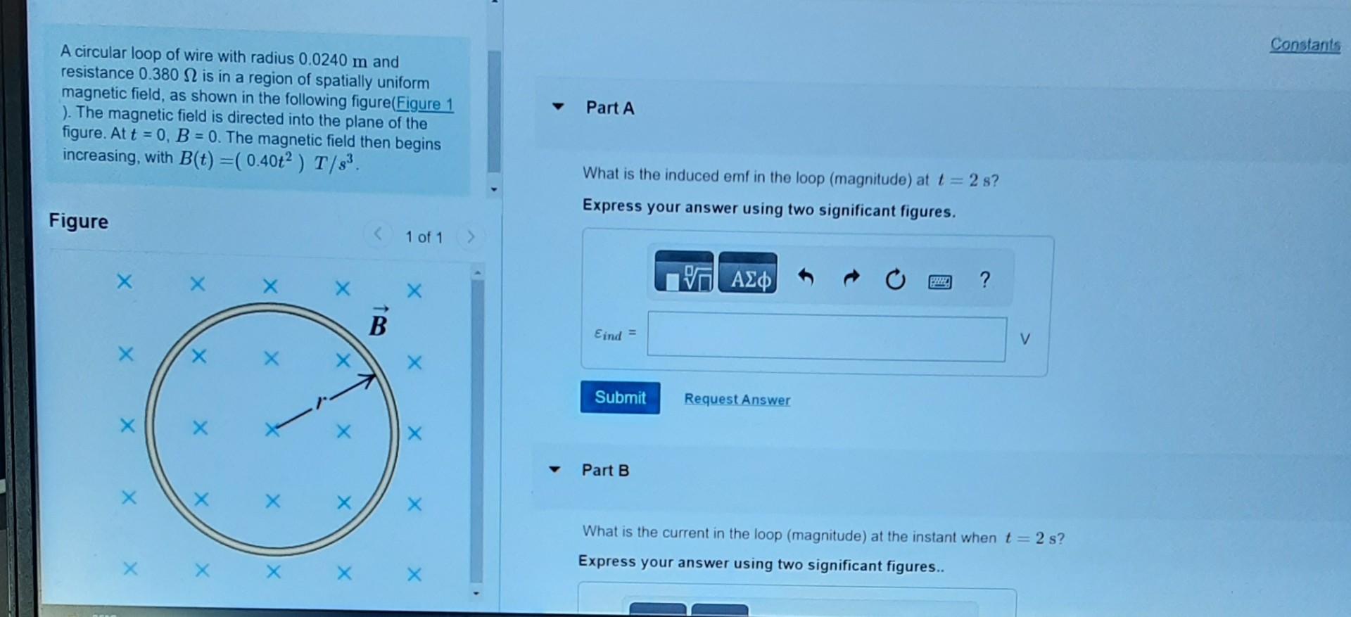 Solved A circular loop of wire with radius 0.0240 m and | Chegg.com