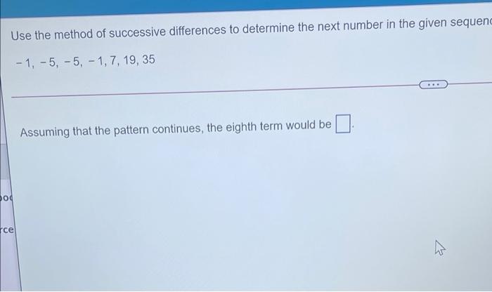 Solved Use the method of successive differences to determine | Chegg.com