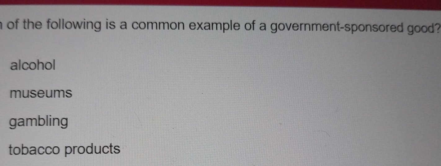 Solved of the following is a common example of a | Chegg.com