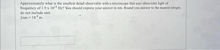 Solved Approximately what is the smallest detail observable | Chegg.com