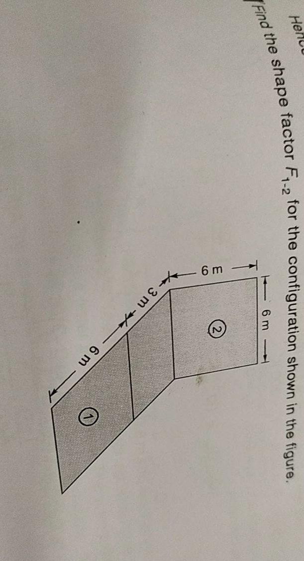 Solved Find the shape factor F1−2 for the configuration | Chegg.com