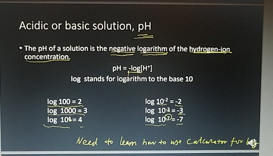 Solved Acidic or basic solution, pH • The pH of a solution | Chegg.com