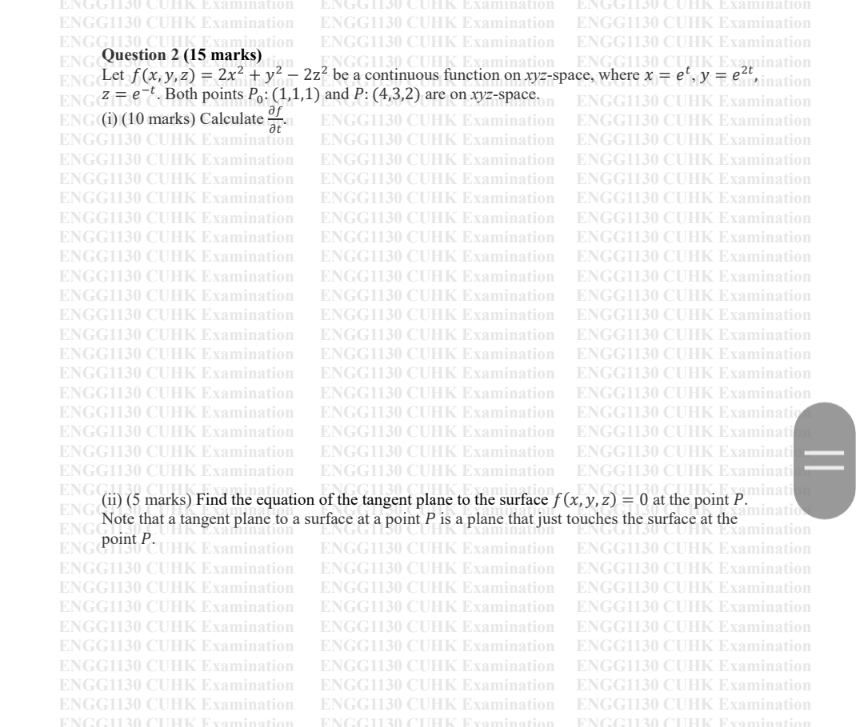 Solved ENGG1130 CUHK Examination ENGG1130 CUHK Examination | Chegg.com