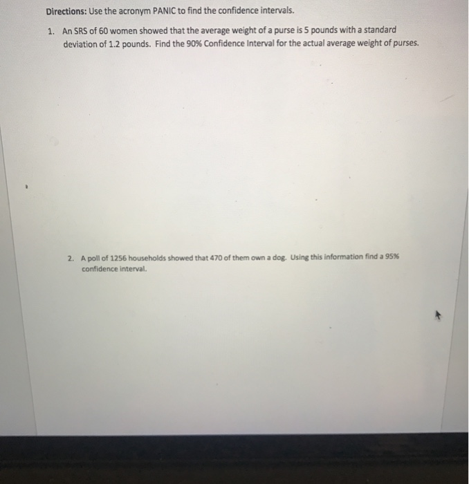 Solved Directions: Use the acronym PANIC to find the | Chegg.com