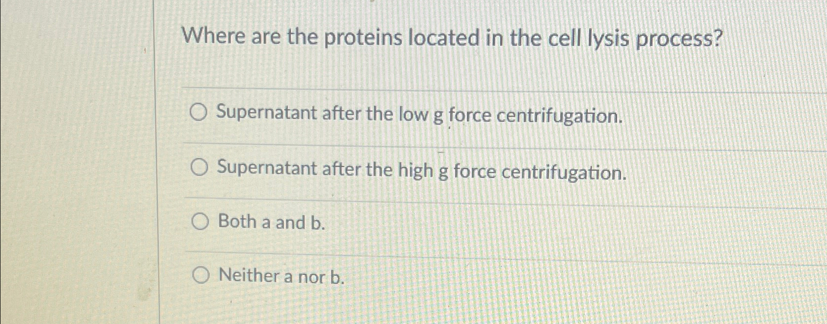 Solved Where are the proteins located in the cell lysis | Chegg.com