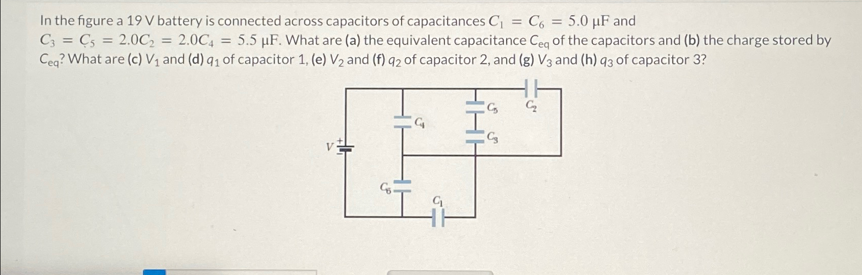 Solved In the figure a 19V ﻿battery is connected across | Chegg.com