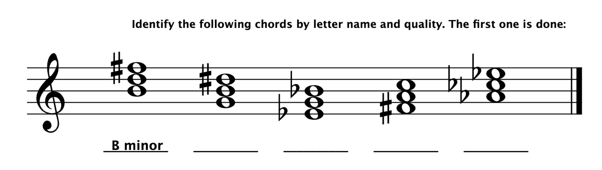 Identify the following chords by letter name and | Chegg.com