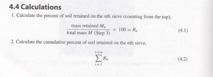 Solved Mass Retained (8) Cumulative Percent Retained Must be | Chegg.com