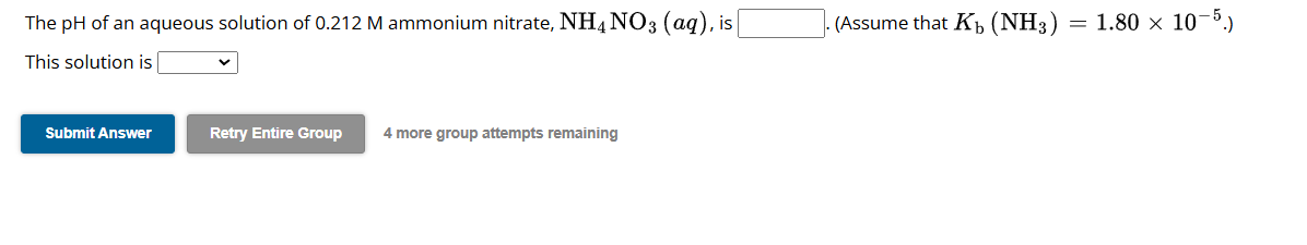 Solved The pH of an ﻿aqueous solution of 0.212 M ﻿ammonium | Chegg.com