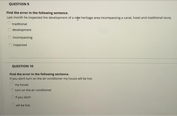 Solved QUESTION 1 What is the type of the underlined error? | Chegg.com