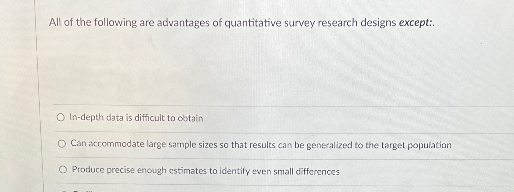 Solved All of the following are advantages of quantitative | Chegg.com