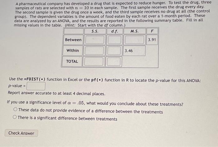 Solved A pharmaceutical company has developed a drug that is | Chegg.com
