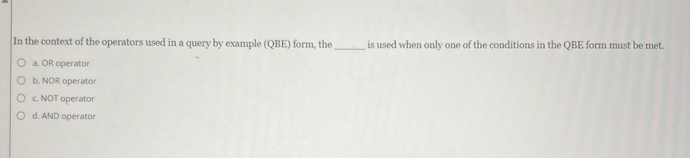 Solved In the context of the operators used in a query by | Chegg.com