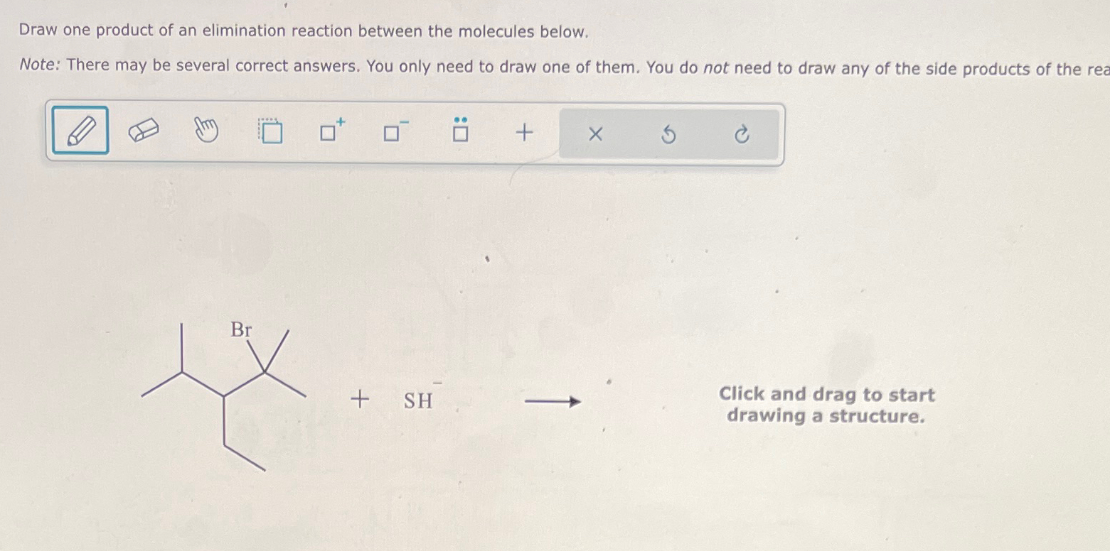 Solved Draw one product of an elimination reaction between | Chegg.com