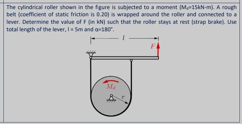Solved The cylindrical roller shown in the figure is | Chegg.com