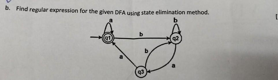 Solved b. Find regular expression for the given DFA using | Chegg.com