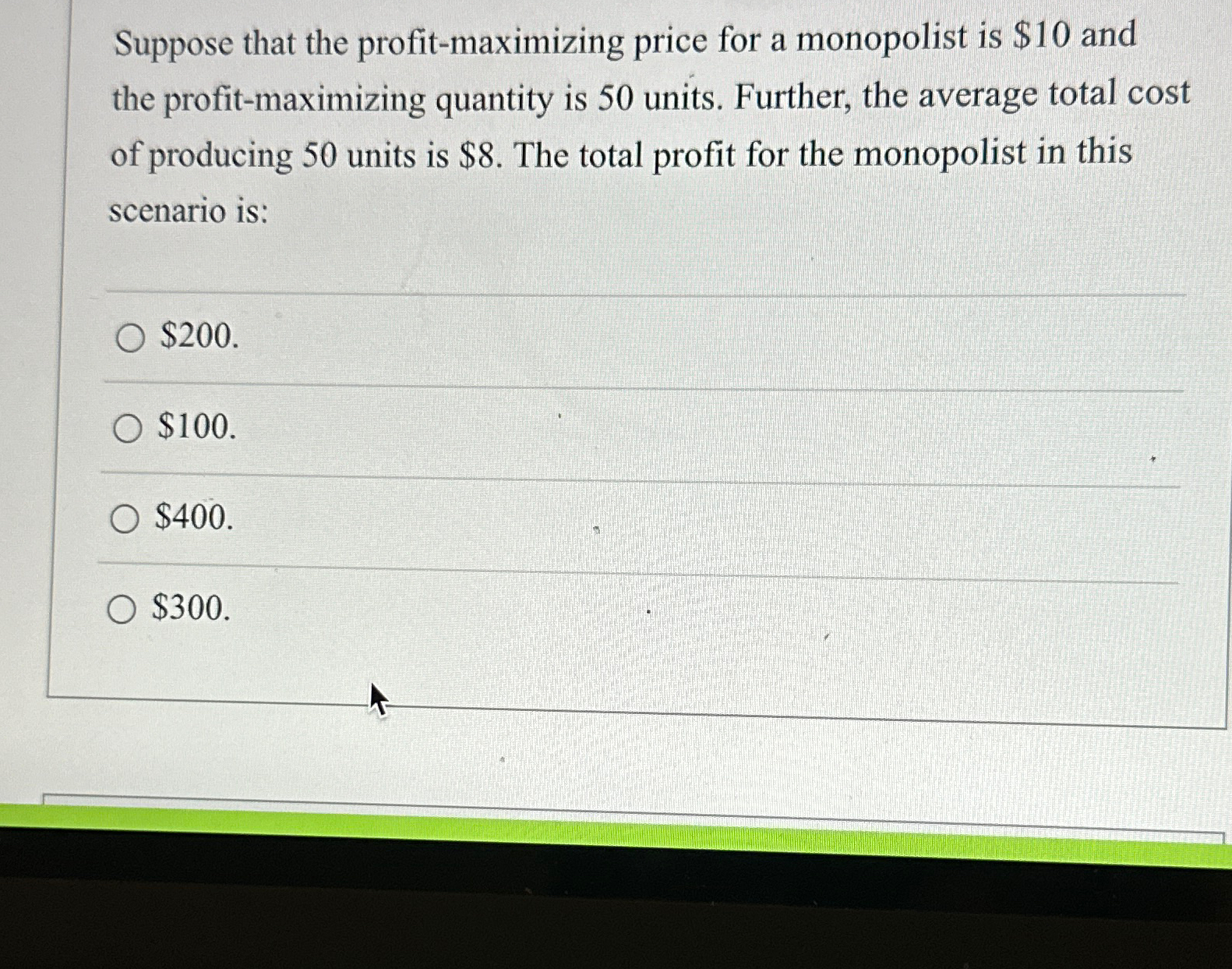 Solved Suppose that the profit-maximizing price for a | Chegg.com