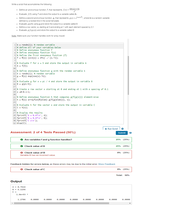 Solved Help keep getting B and C incorrect! The MatLab works | Chegg.com