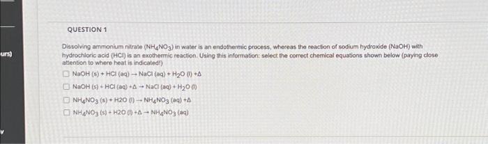 Solved Dissolving ammonium nitrate (NH4NO3) in water is an | Chegg.com