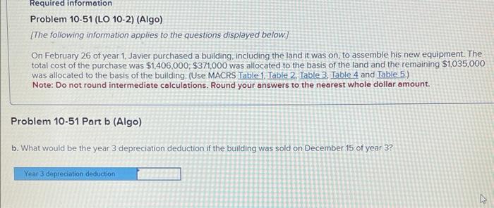 Solved Problem 10-51 (LO 10-2) (Algo) [The following | Chegg.com