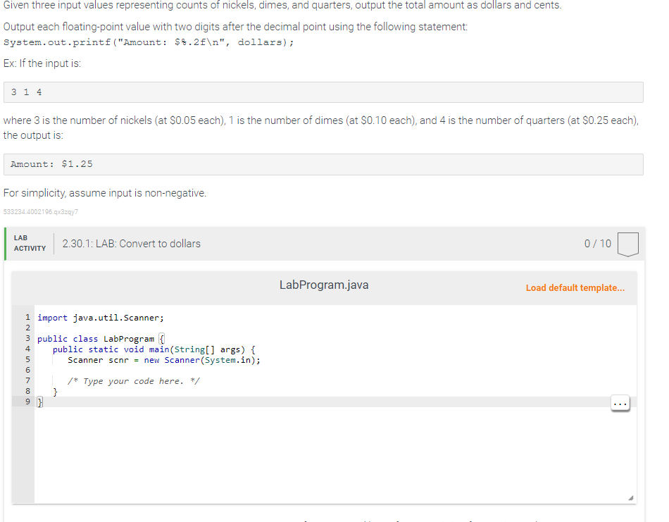 Solved Given three input values representing counts of | Chegg.com