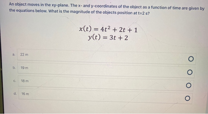 Solved An object moves in the xy-plane. The x- and | Chegg.com