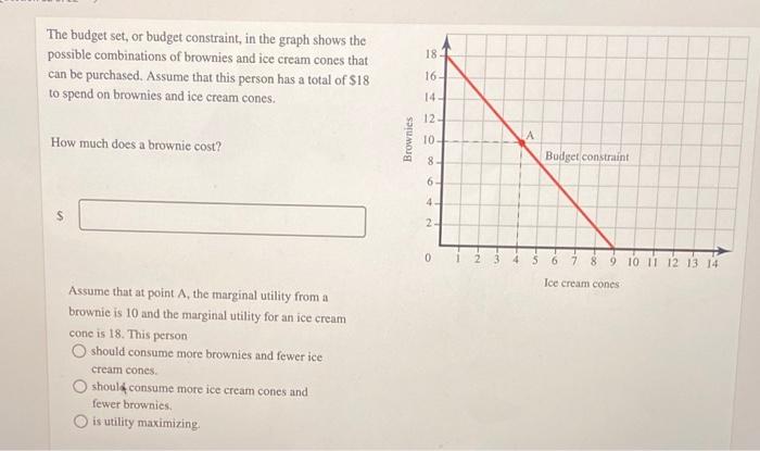 Solved 18-1 The budget set, or budget constraint, in the | Chegg.com