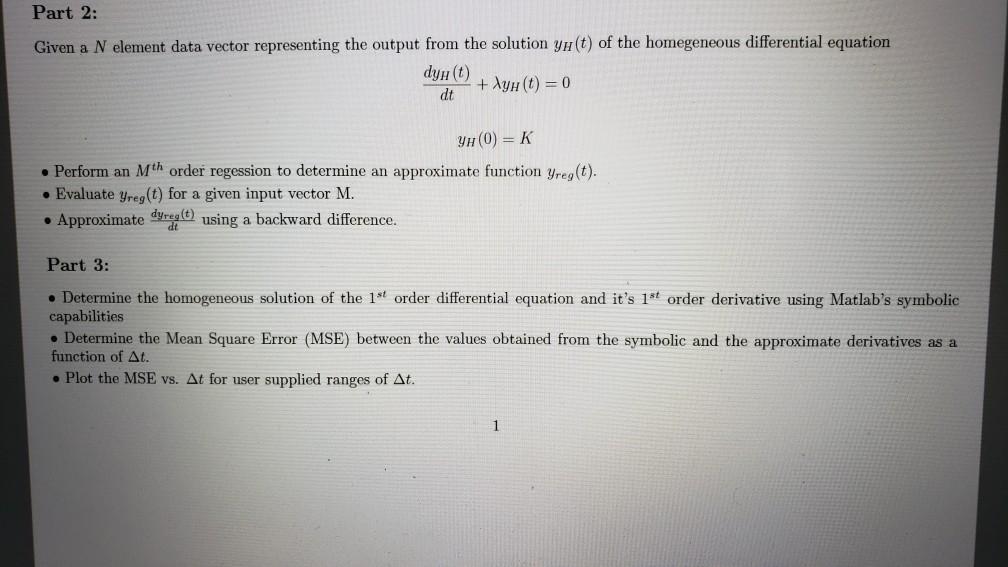 Part 2: Given a N element data vector representing | Chegg.com