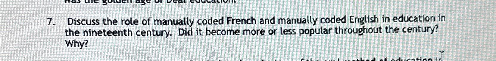 Solved Discuss the role of manually coded French and | Chegg.com