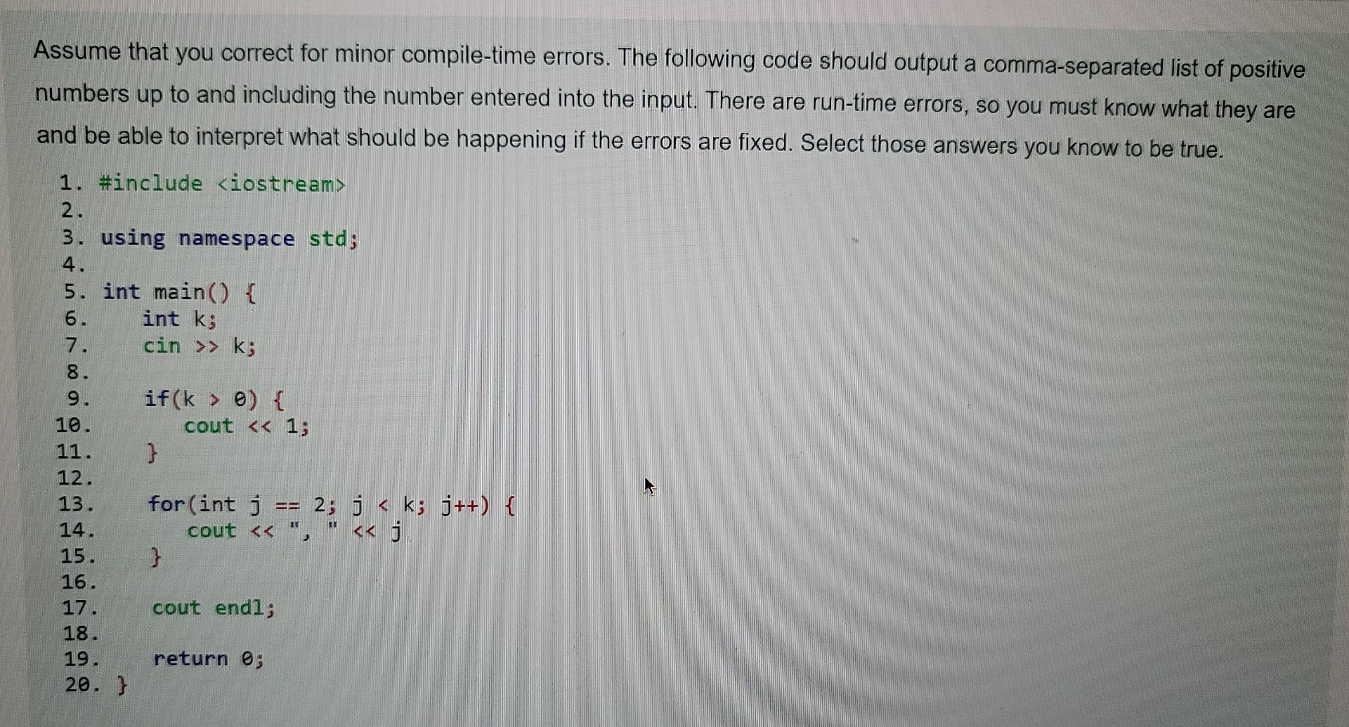 Solved Assume that you correct for minor compile-time | Chegg.com