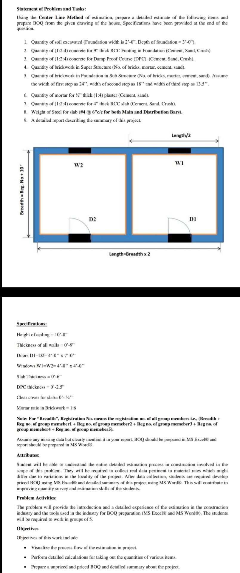 Solved Statement of Problem and Tasks: Using the Center Line | Chegg.com