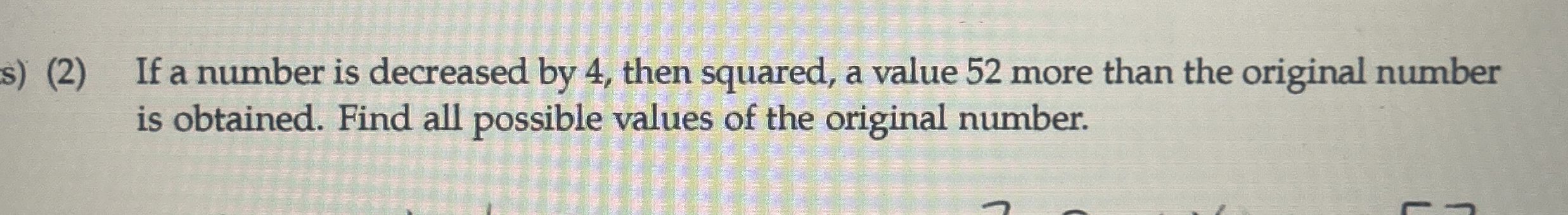 Solved How to solve (2) ﻿If a number is decreased by 4 , | Chegg.com