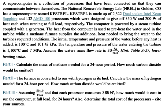 Solved A supercomputer is a collection of processors that | Chegg.com