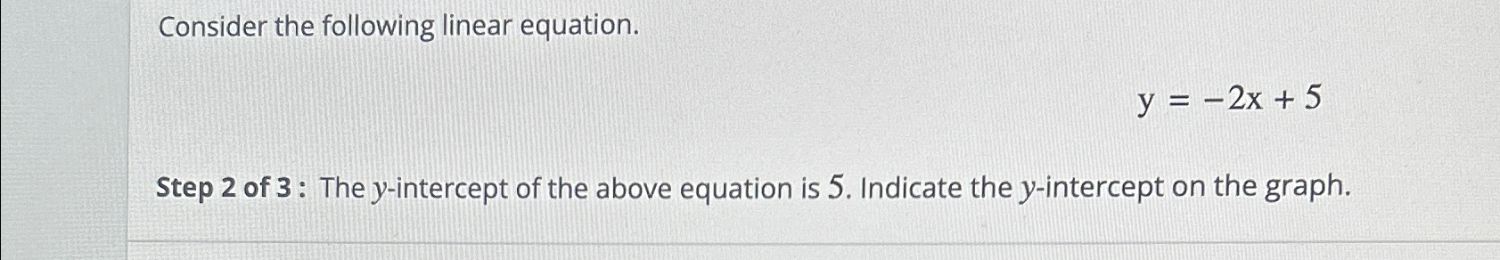 Solved Consider The Following Linear Equation Y 2x 5step 2
