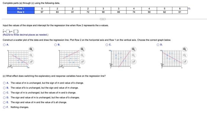 Solved Complete parts (a) through (c) using the following | Chegg.com