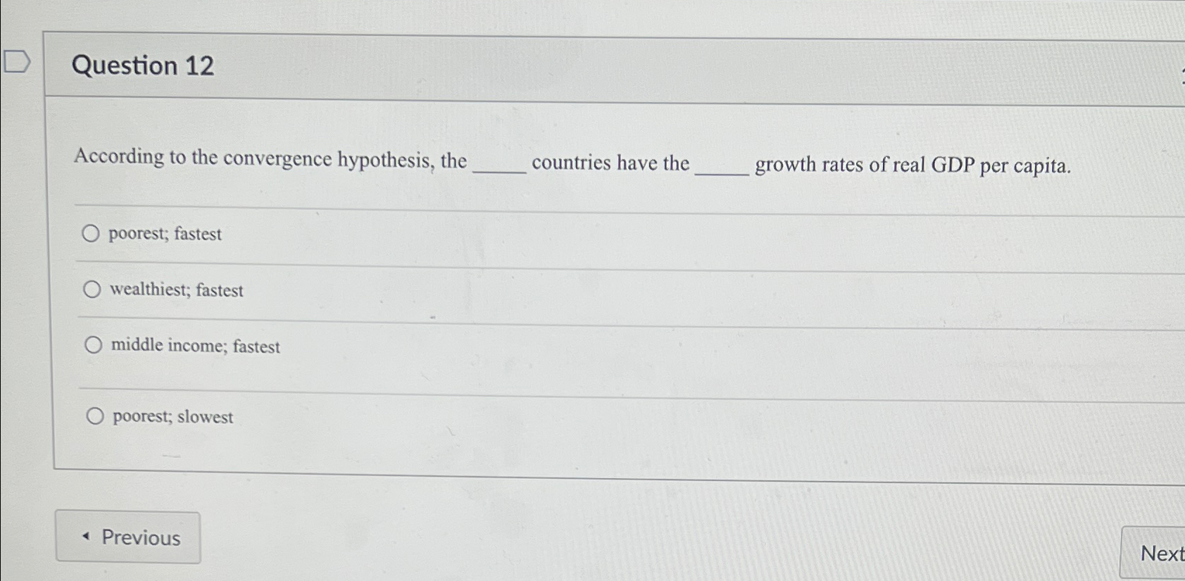 Solved Question 12According to the convergence hypothesis, | Chegg.com Solved Question 12According to the convergence hypothesis, | Chegg.com