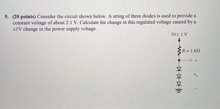 Solved 5. (20 points) Consider the circuit shown below. A | Chegg.com Solved 5. (20 points) Consider the circuit shown below. A | Chegg.com