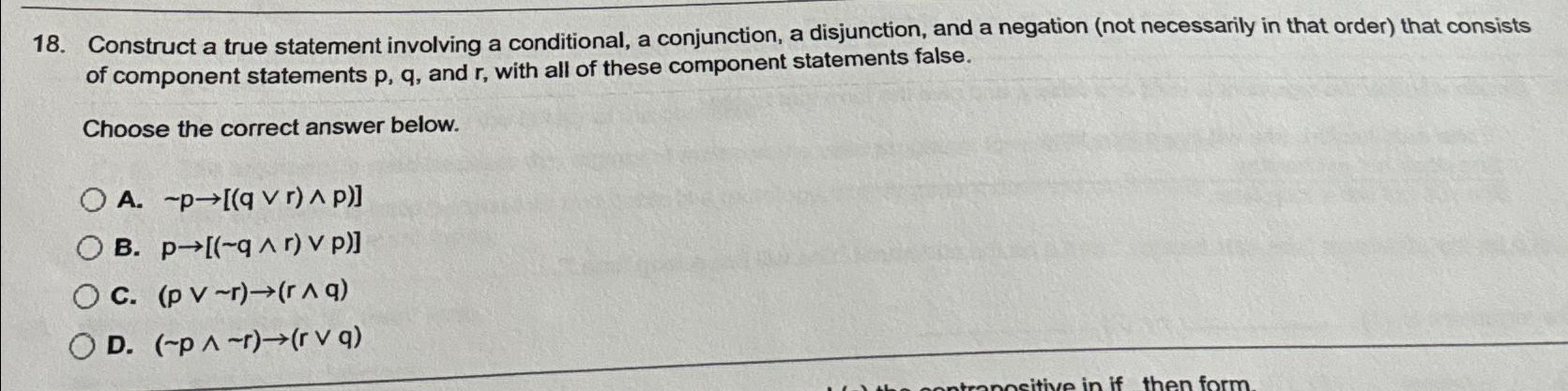 Solved Construct a true statement involving a conditional, a | Chegg.com