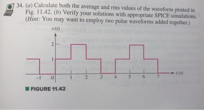 Solved 34. (a) Calculate both the average and rms values of | Chegg.com