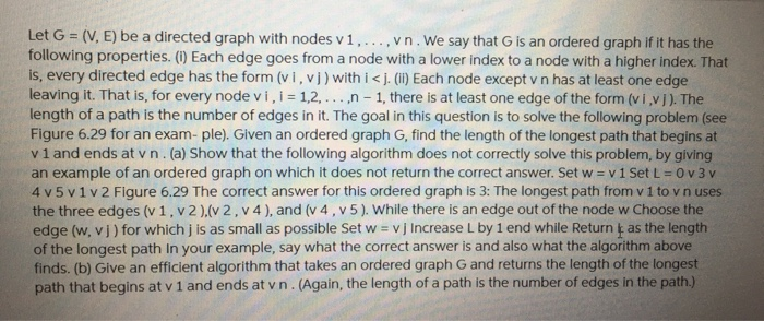 Let G = (V, E) be a directed graph with nodes v1, | Chegg.com
