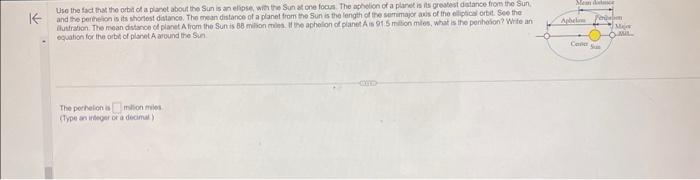 Solved Uso the fact thas the opbit of a plasot about the Sun | Chegg.com