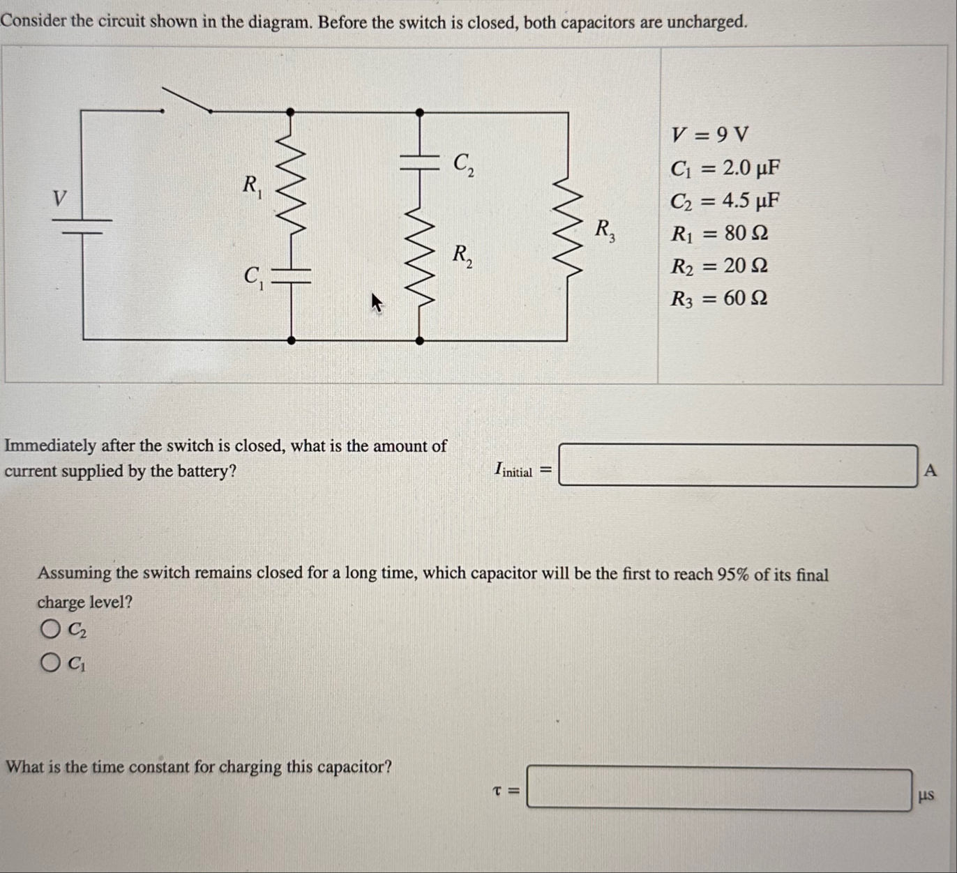 Solved Consider the circuit shown in the diagram. Before the | Chegg.com