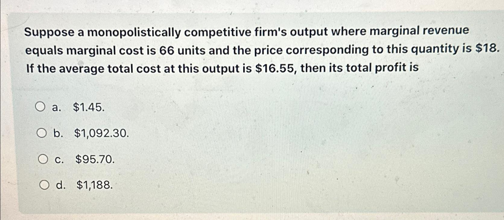 Solved Suppose a monopolistically competitive firm's output | Chegg.com