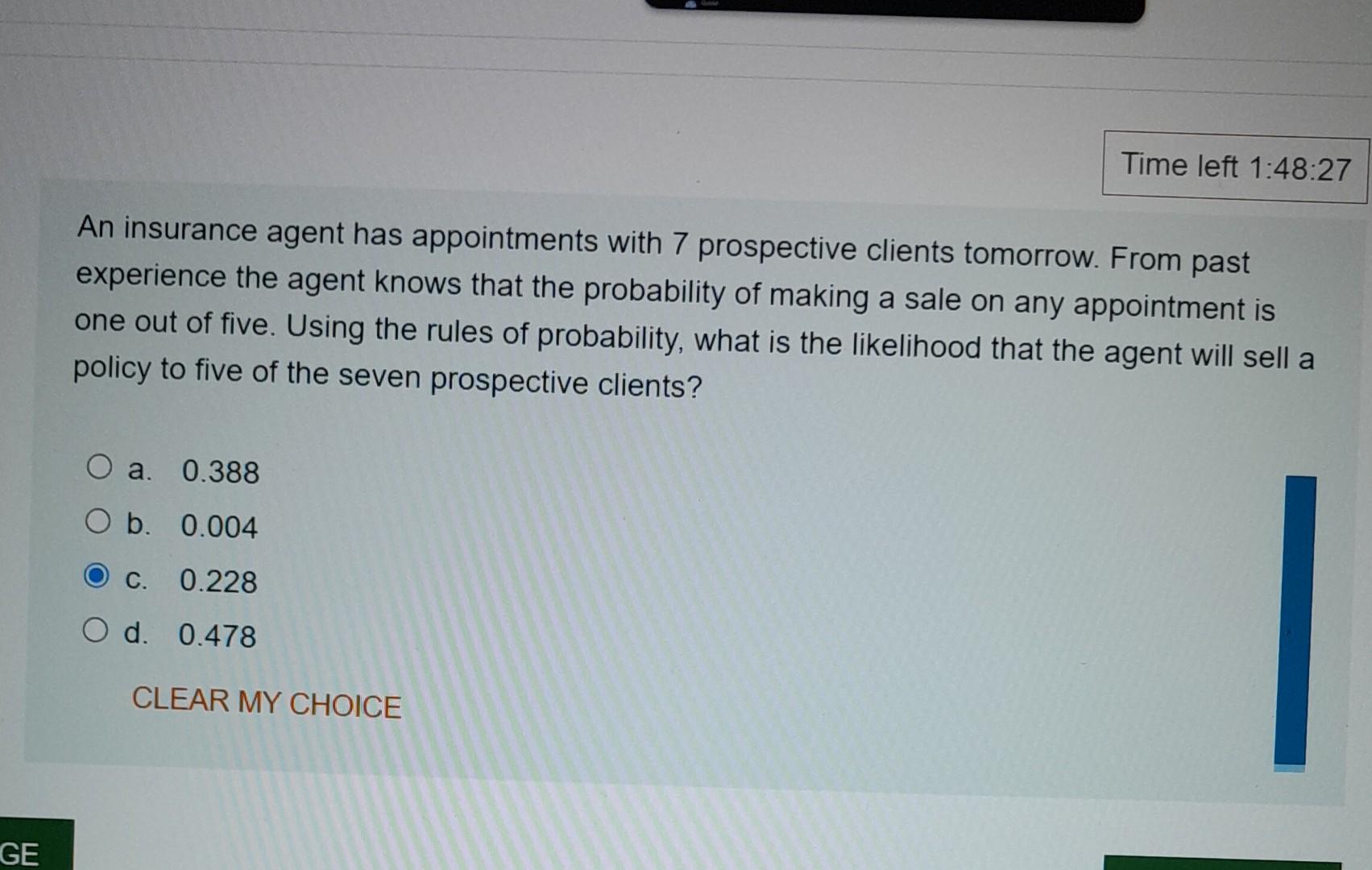 Solved An insurance agent has appointments with 7 | Chegg.com