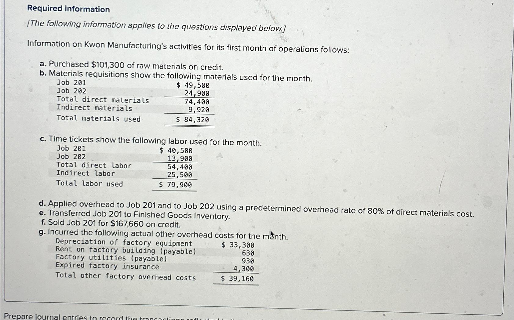 Solved Required information[The following information | Chegg.com