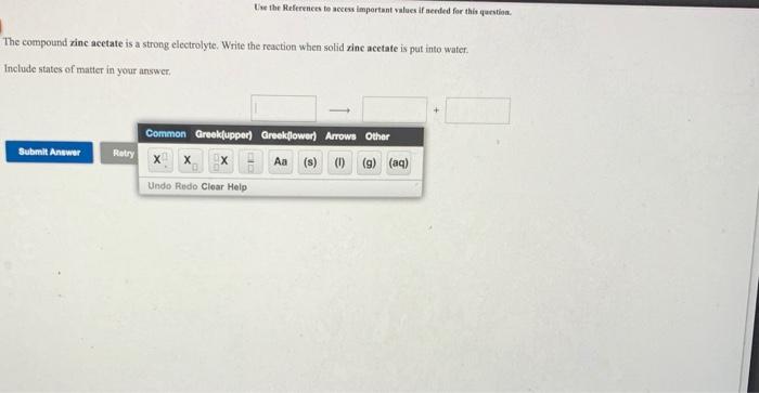 Solved Use the References to Recess important values if | Chegg.com
