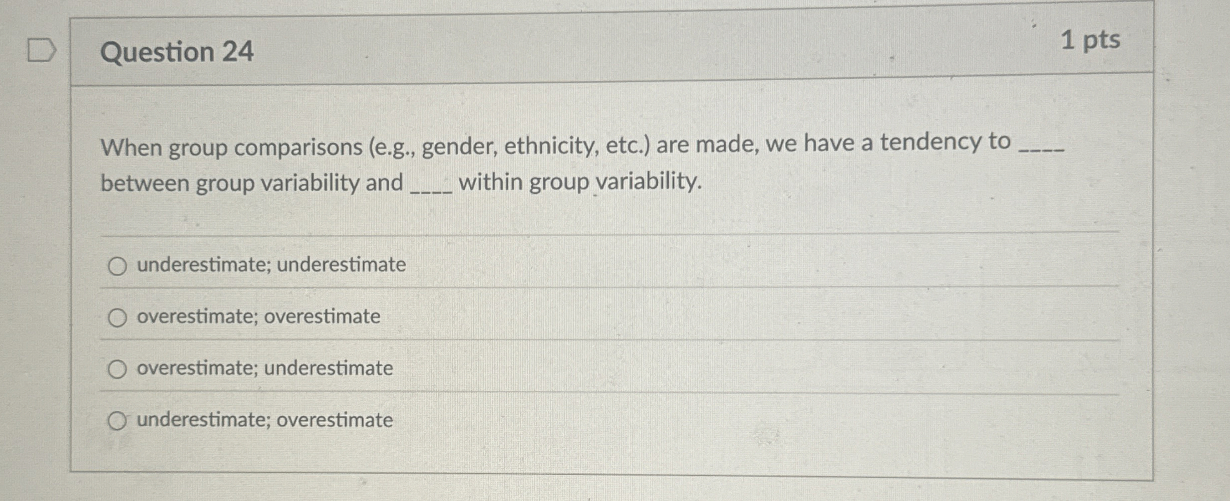 Solved Question 241 ﻿ptsWhen group comparisons (e.g., | Chegg.com