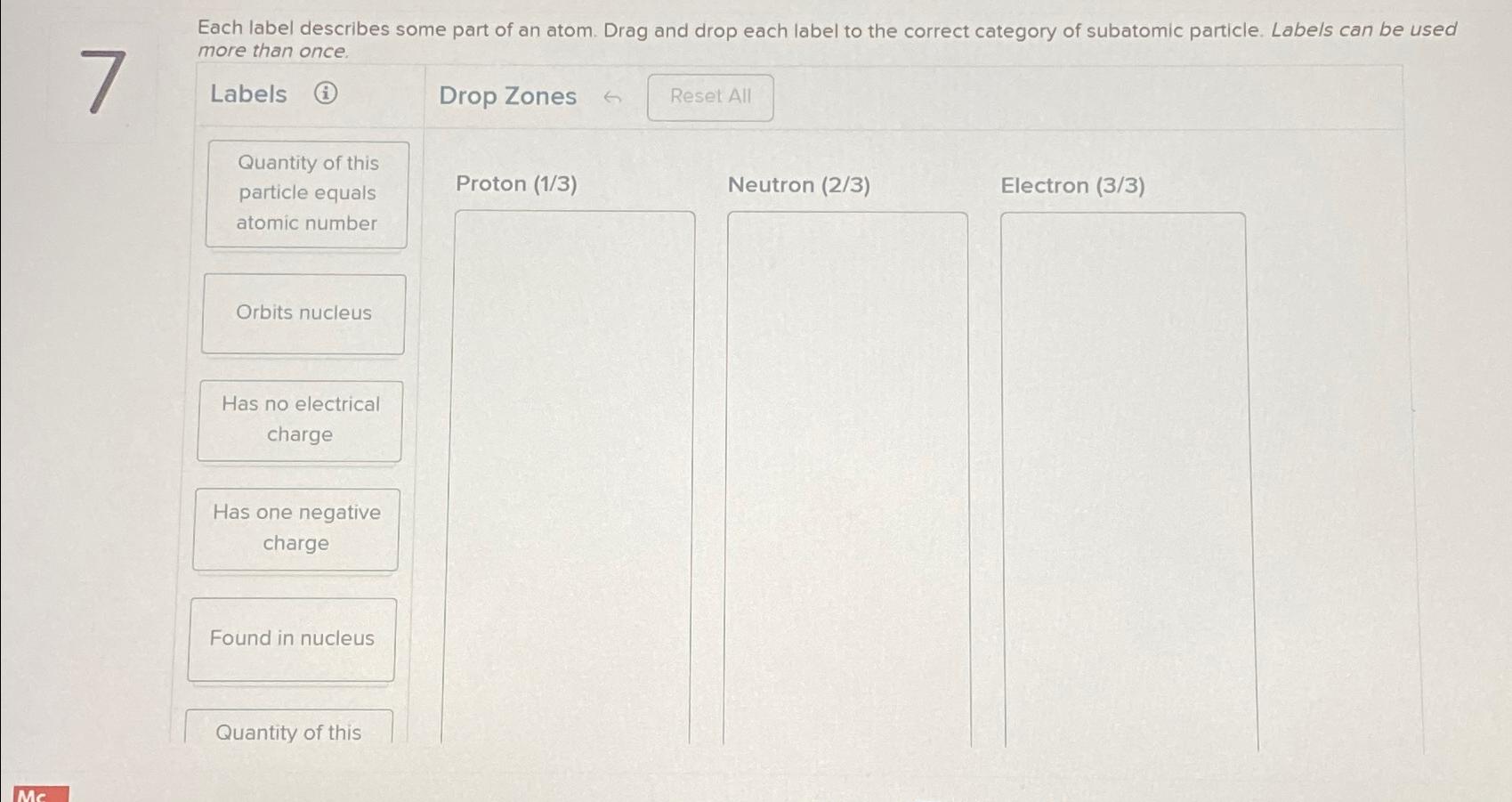 Solved Each label describes some part of an atom. Drag and | Chegg.com